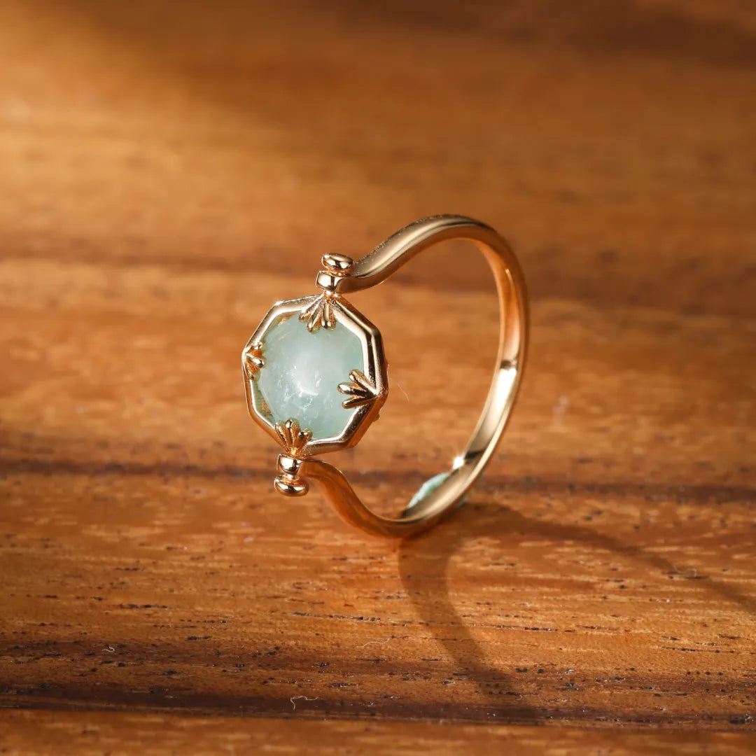Amazonite Ring "Subtle Shine" Gold-Plated Silver