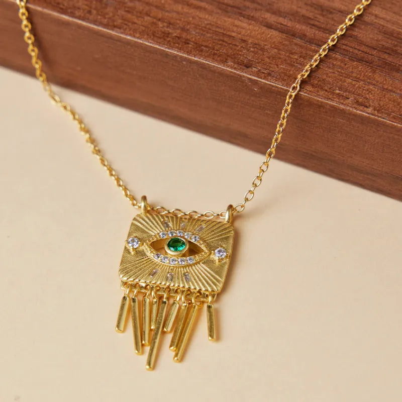 Evil Eye "Royal Ray" Gold Plated Silver Necklace