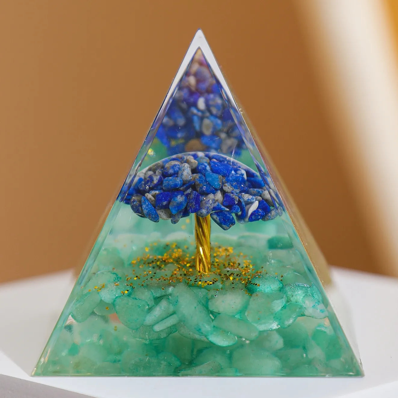 Perfect Balance - Orgonite Pyramid Tree of Life in Lapis Lazuli and Av